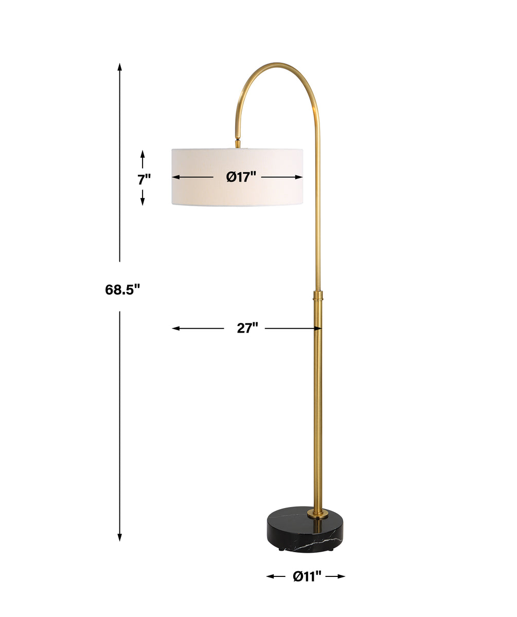 Uttermost Huxford Brass Arch Floor Lamp - Bayview Furniture