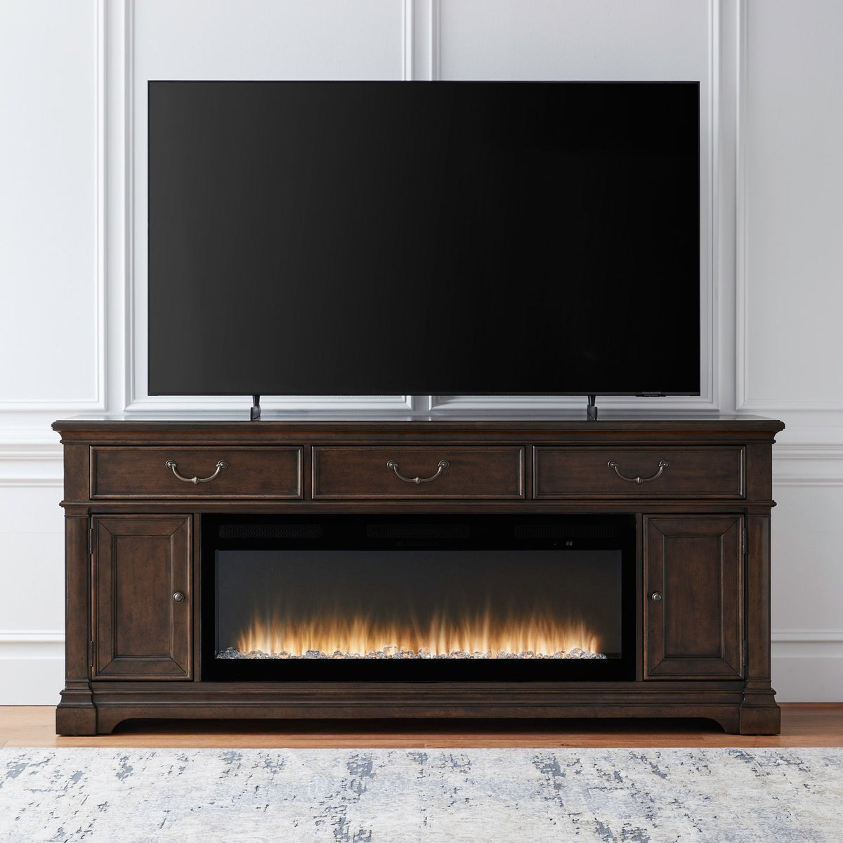 Fireplace TV Consoles 512 84 Inch Console w/ Fire FTS – Bayview Furniture